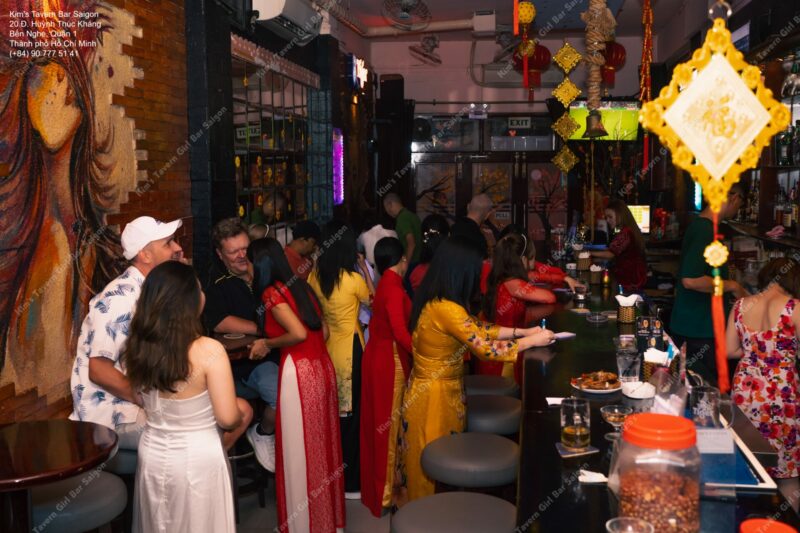 Best Tet Party In Saigon - Sexy Ao Dai - Kim's Tavern Girl Bar Saigon
