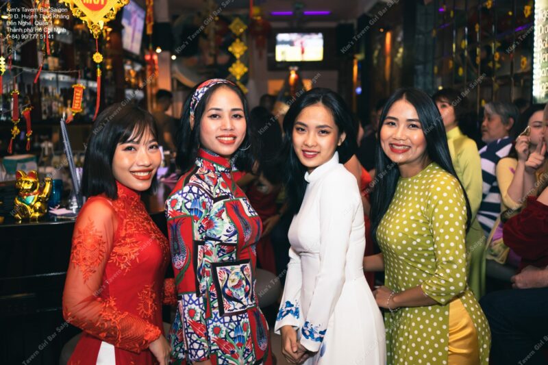 Best Tet Party In Saigon - Sexy Ao Dai - Kim's Tavern Girl Bar Saigon